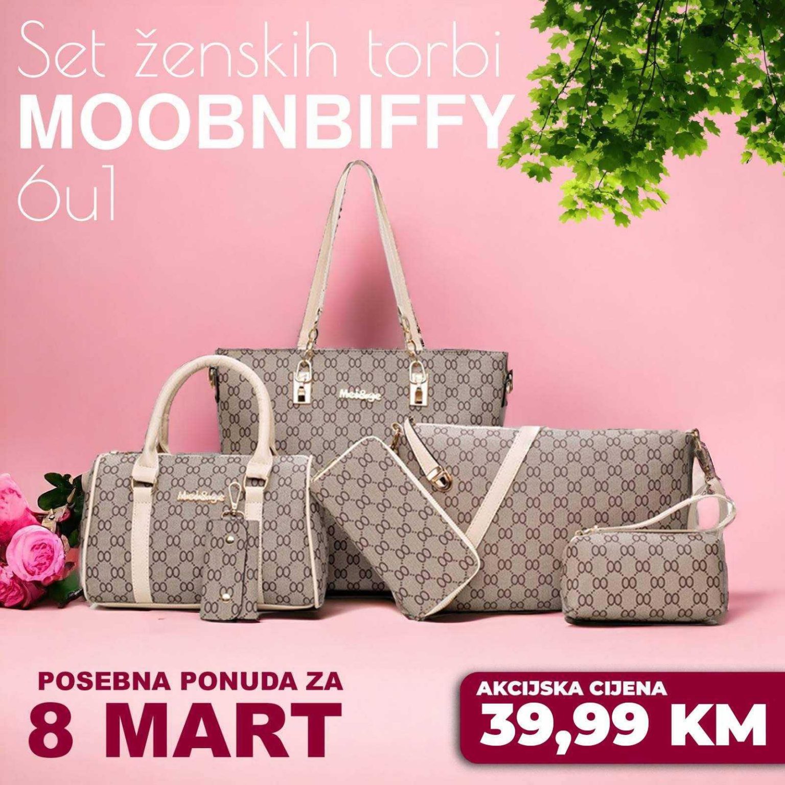 MOOBNBIFFY – Set ženskih torbi 6 u 1 – Torbe