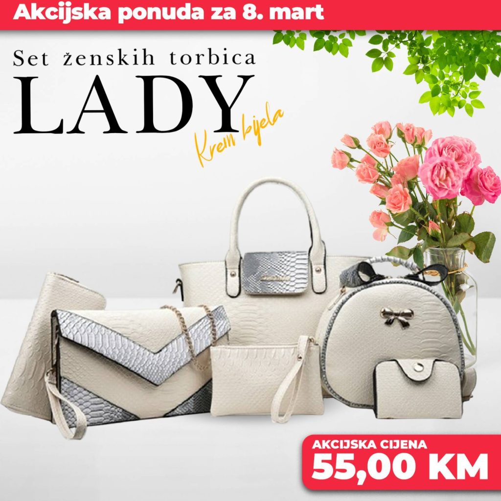 Lady set ženskih torbica – KREM BIJELA – Torbe